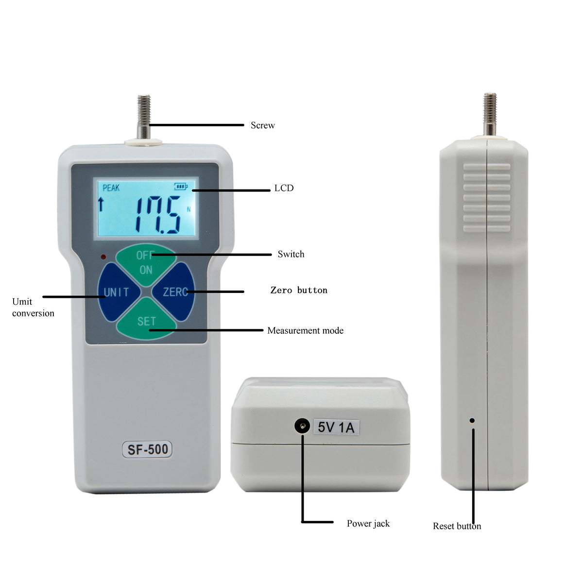Beslands Amf 500 Manual Digital Force Meter Push Pull Tester Gauge ...